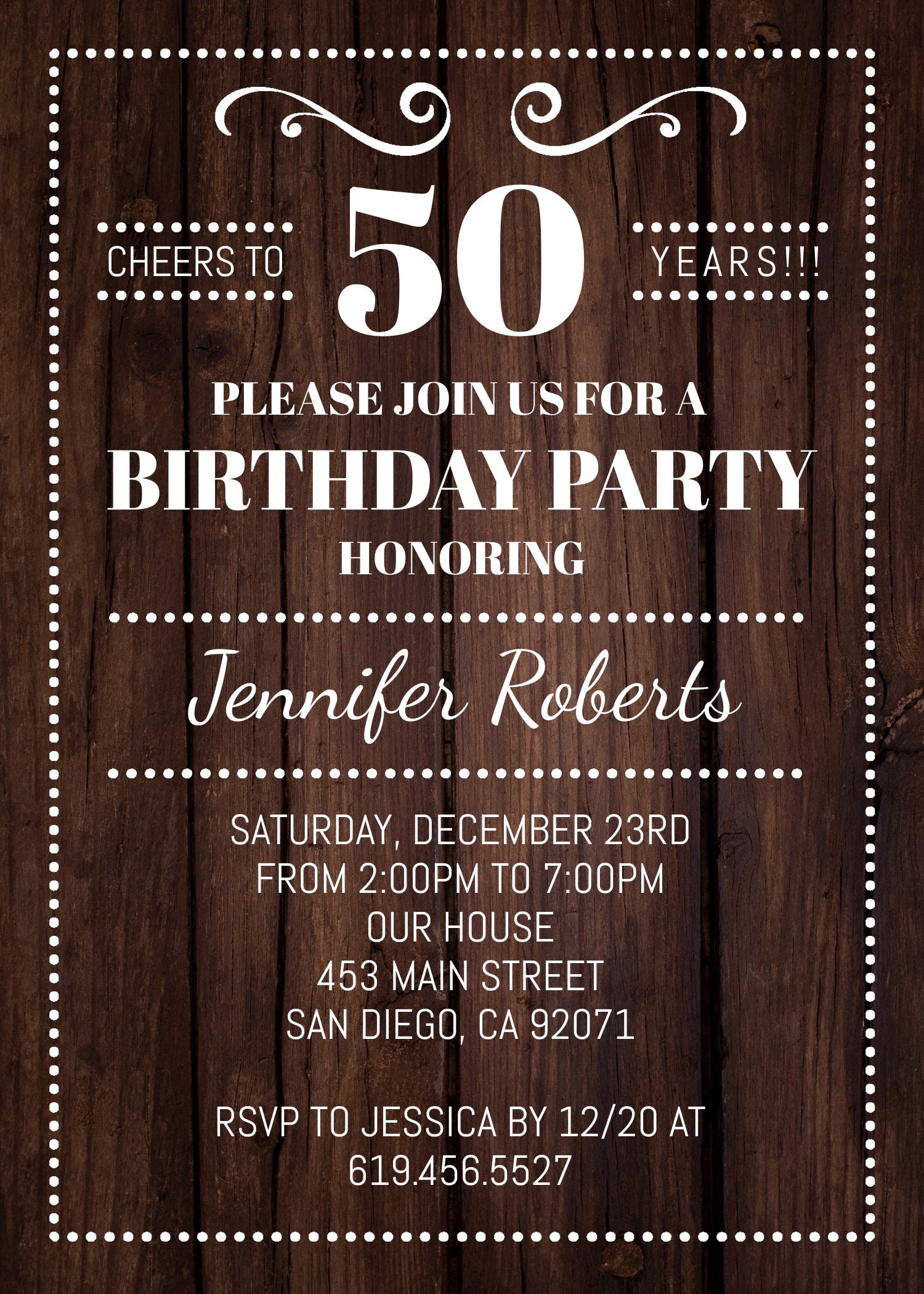 Rustic Birthday Party Invitations, Wood Birthday Invitation for Men ...