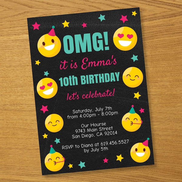 Emoji Invitation - Etsy