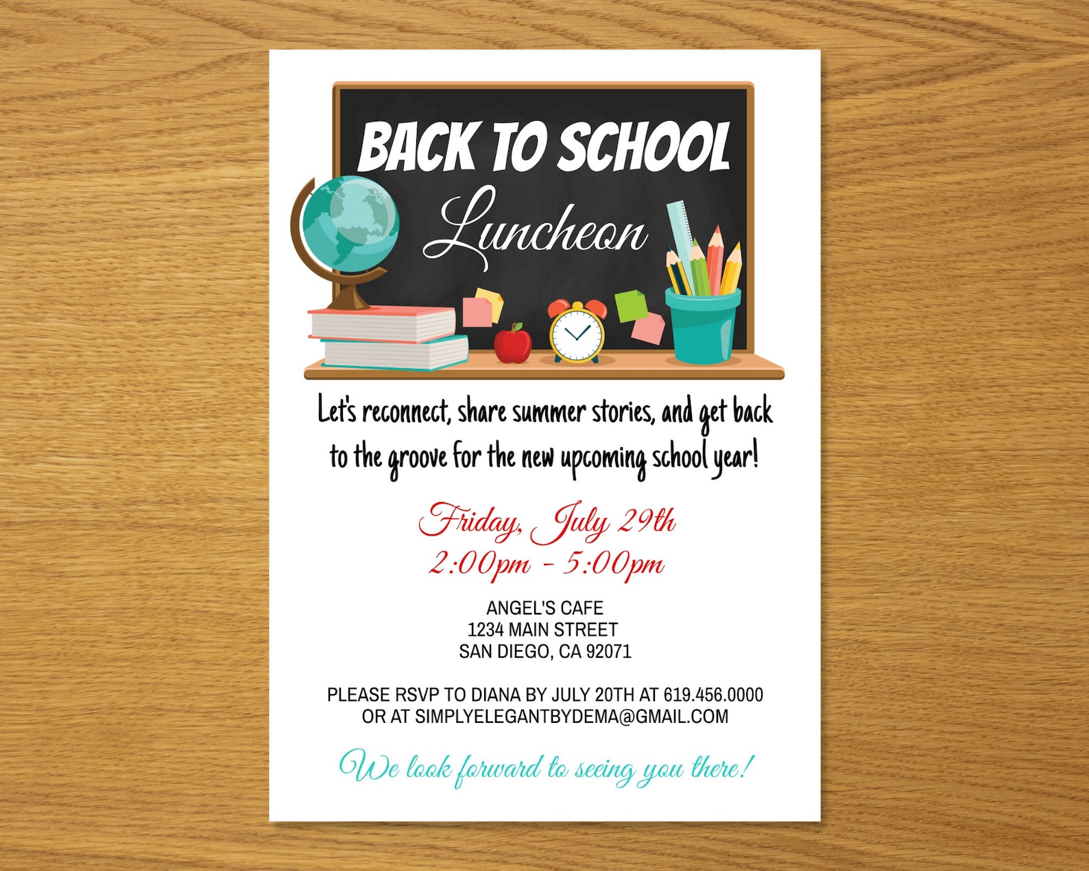 EDITABLE Teacher Staff Luncheon, Breakfast Social Printable Flyer ...