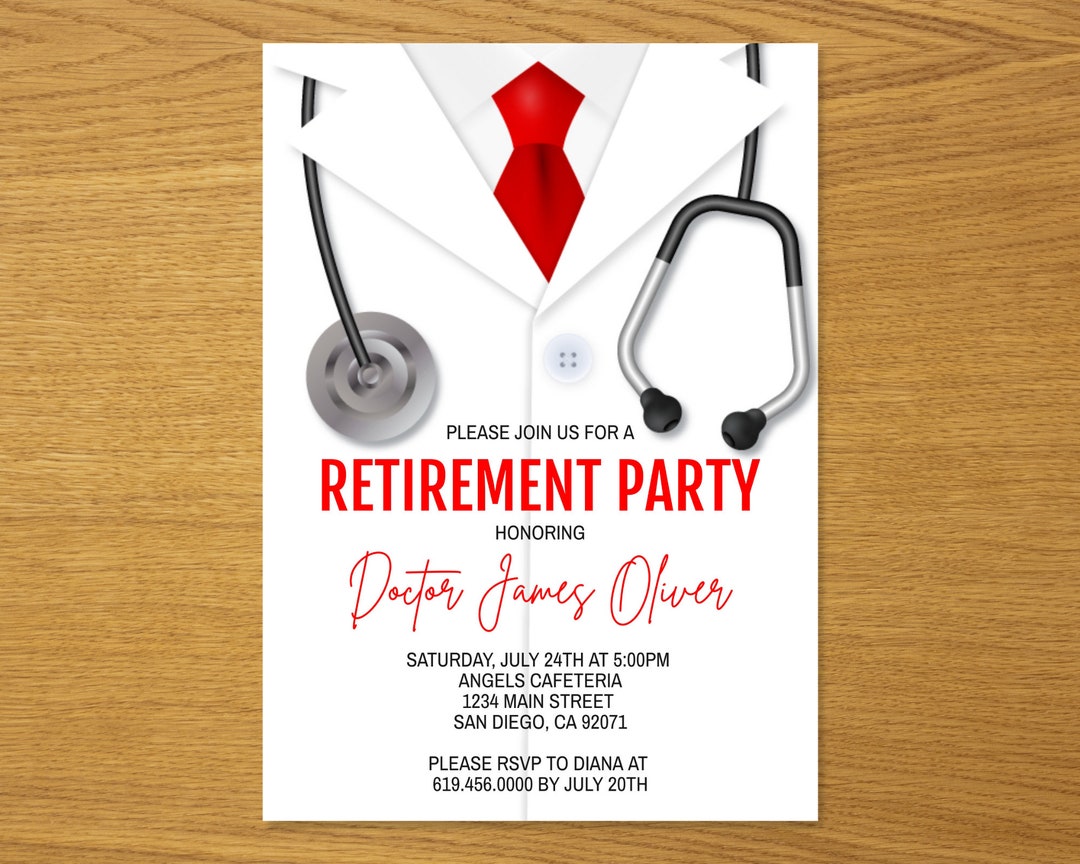 Doctor Retirement Invitations Template, Doctor Retirement Party ...