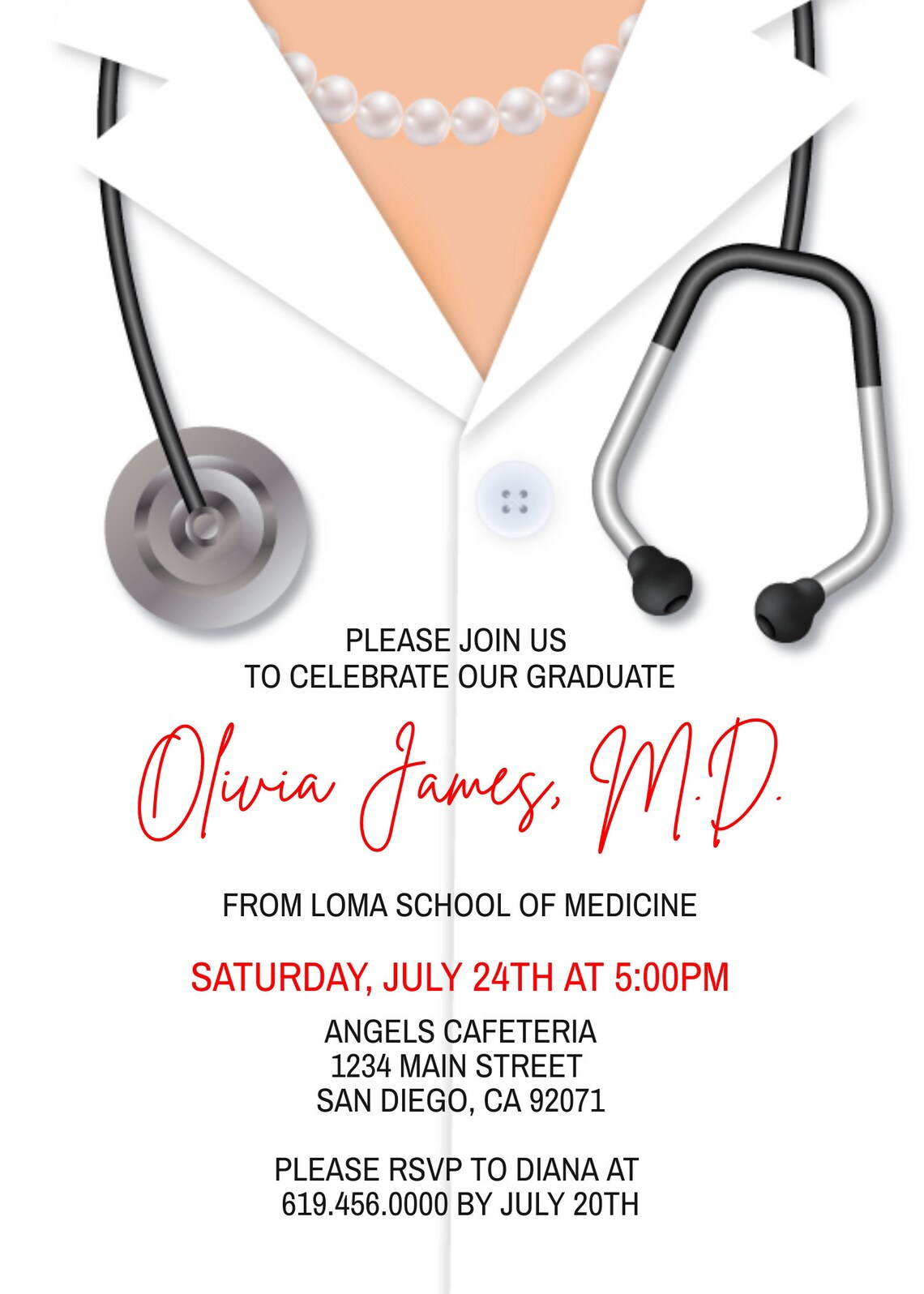 Doctor Graduation Invitations Template Doctor Graduation - Etsy