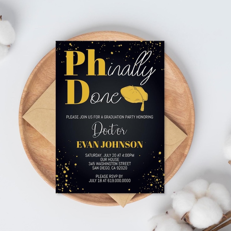Doctorate Graduate Invite - Etsy
