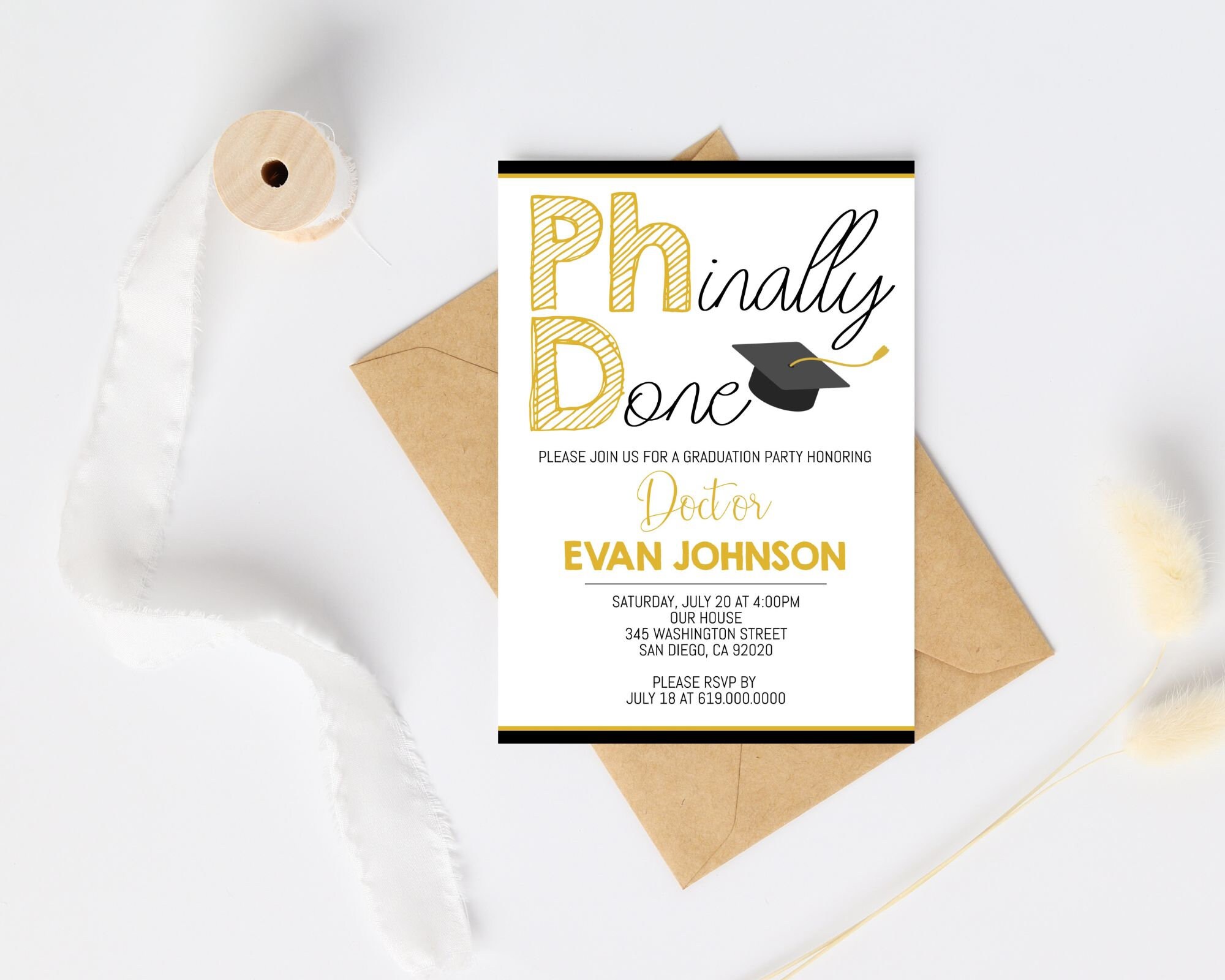 Doctorate Graduation Party Invitations at Sybil Downing blog