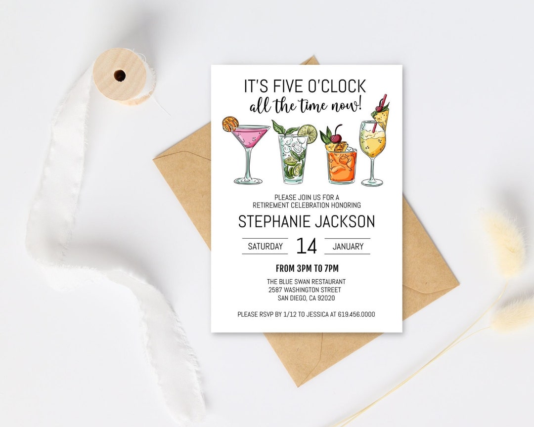Retirement Party Invitation Template, Minimalist Retirement Celebration ...