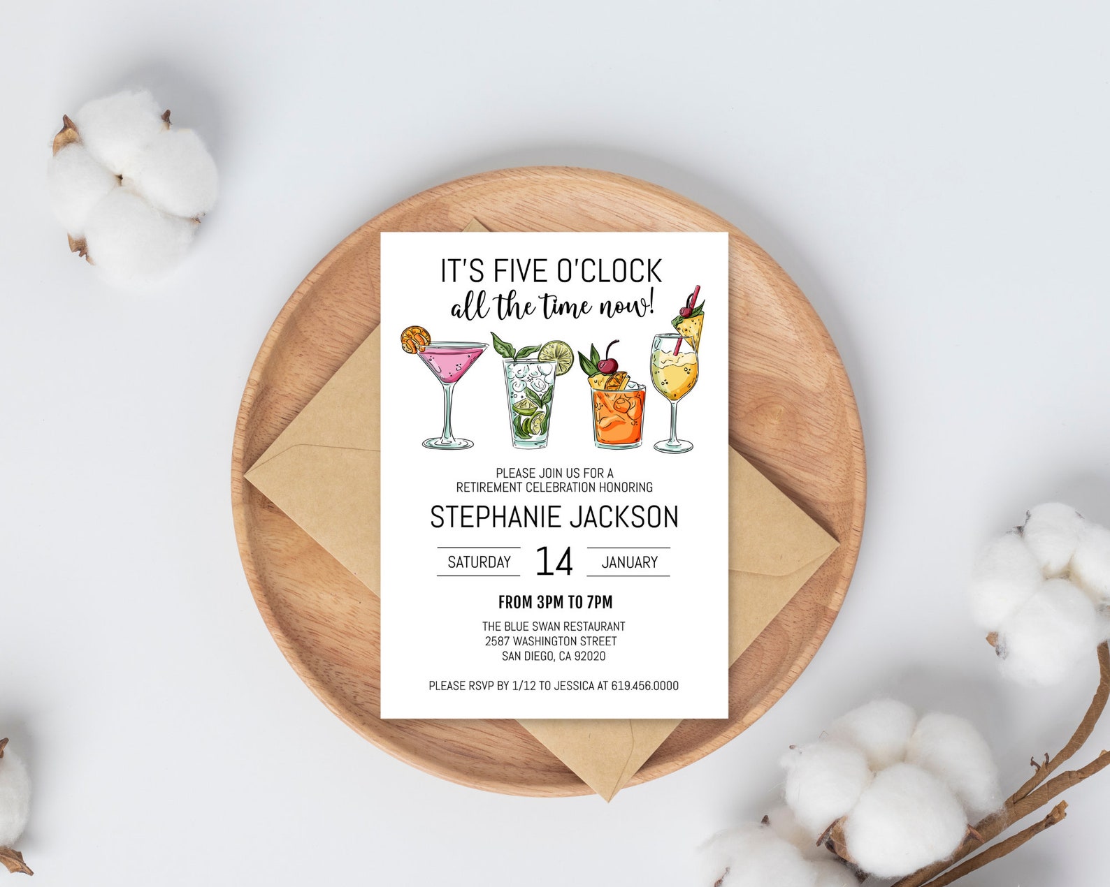 Retirement Party Invitation Template, Minimalist Retirement Celebration ...