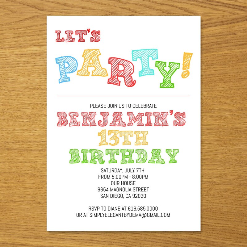 Colorful Invitations - Etsy