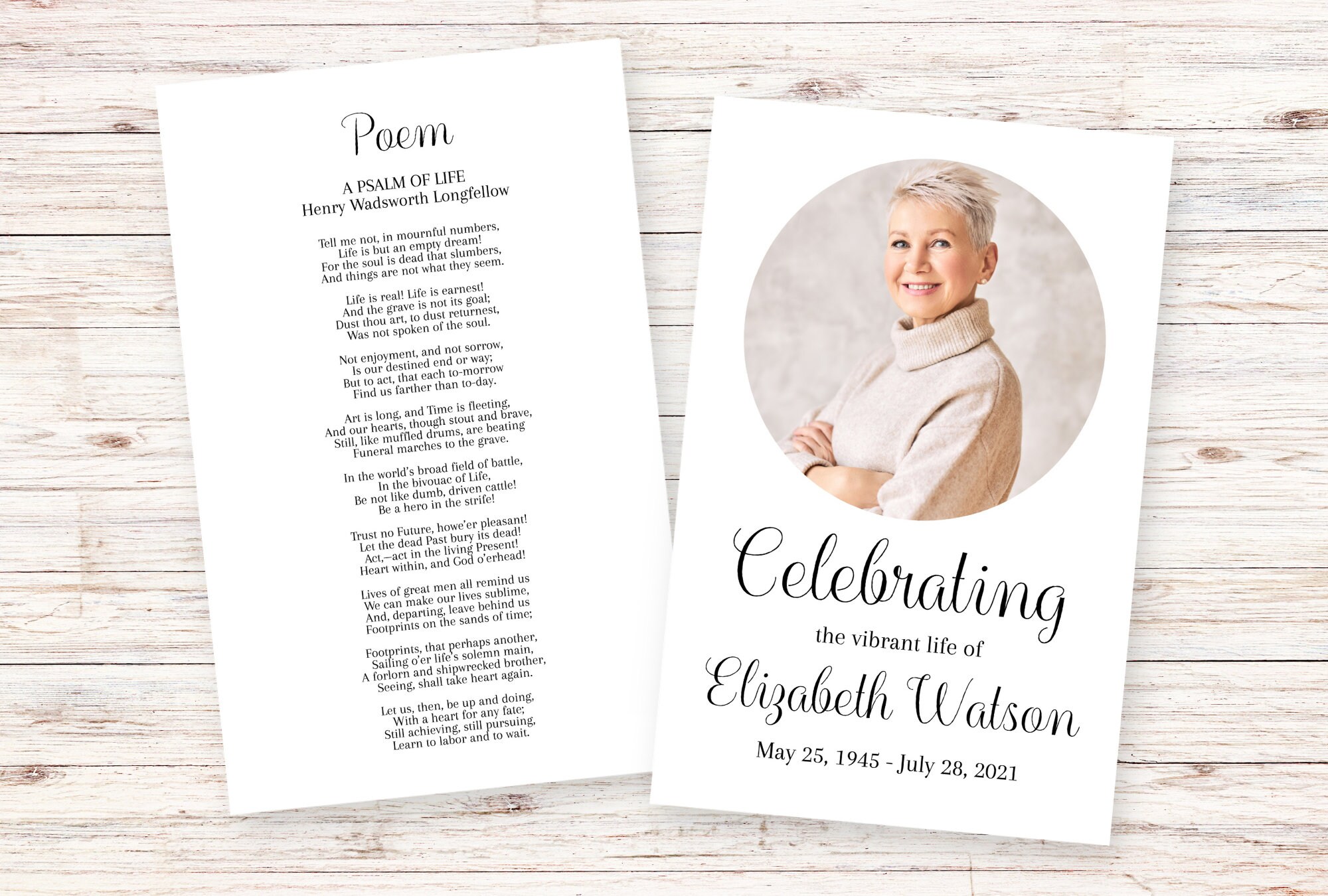 Simple Funeral Program Template, Funeral Program Template for Men or ...