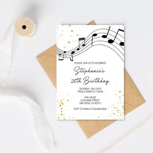 Music Notes Birthday Party Invitation Template, Karaoke Music Theme ...
