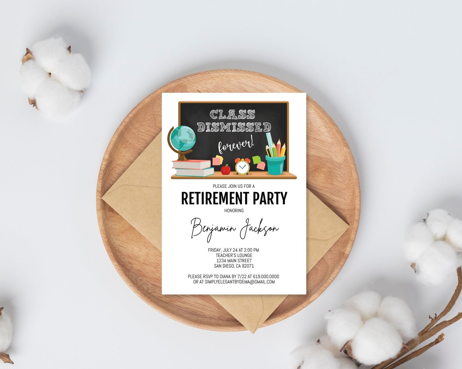 Teacher Retirement Invitation, Editable Class Dismissed Forever Party ...