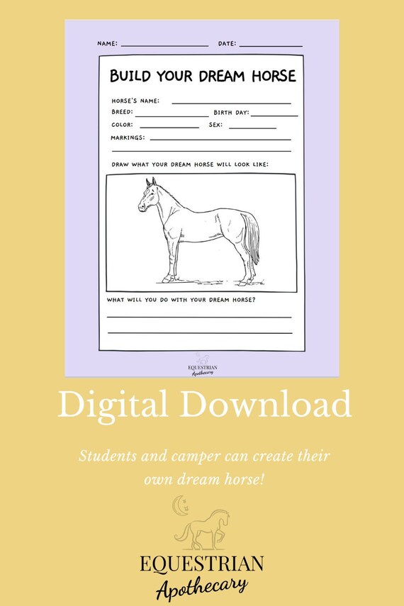 Printable Horse Camp Build Your Own Horse Worksheet Digital - Etsy