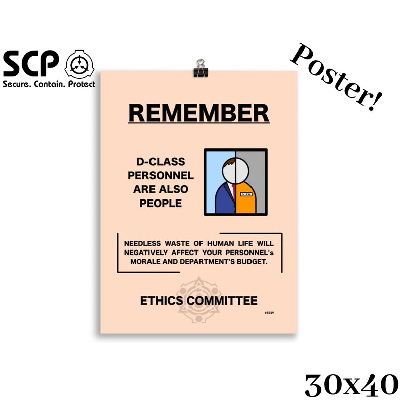 SCP Poster Remember: D-class Are Also People - Etsy