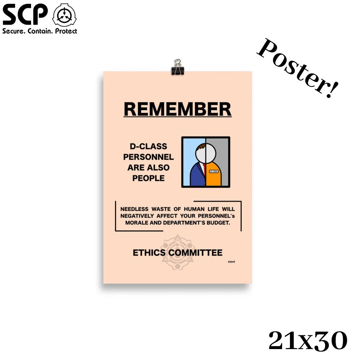 SCP Poster Remember: D-class Are Also People - Etsy