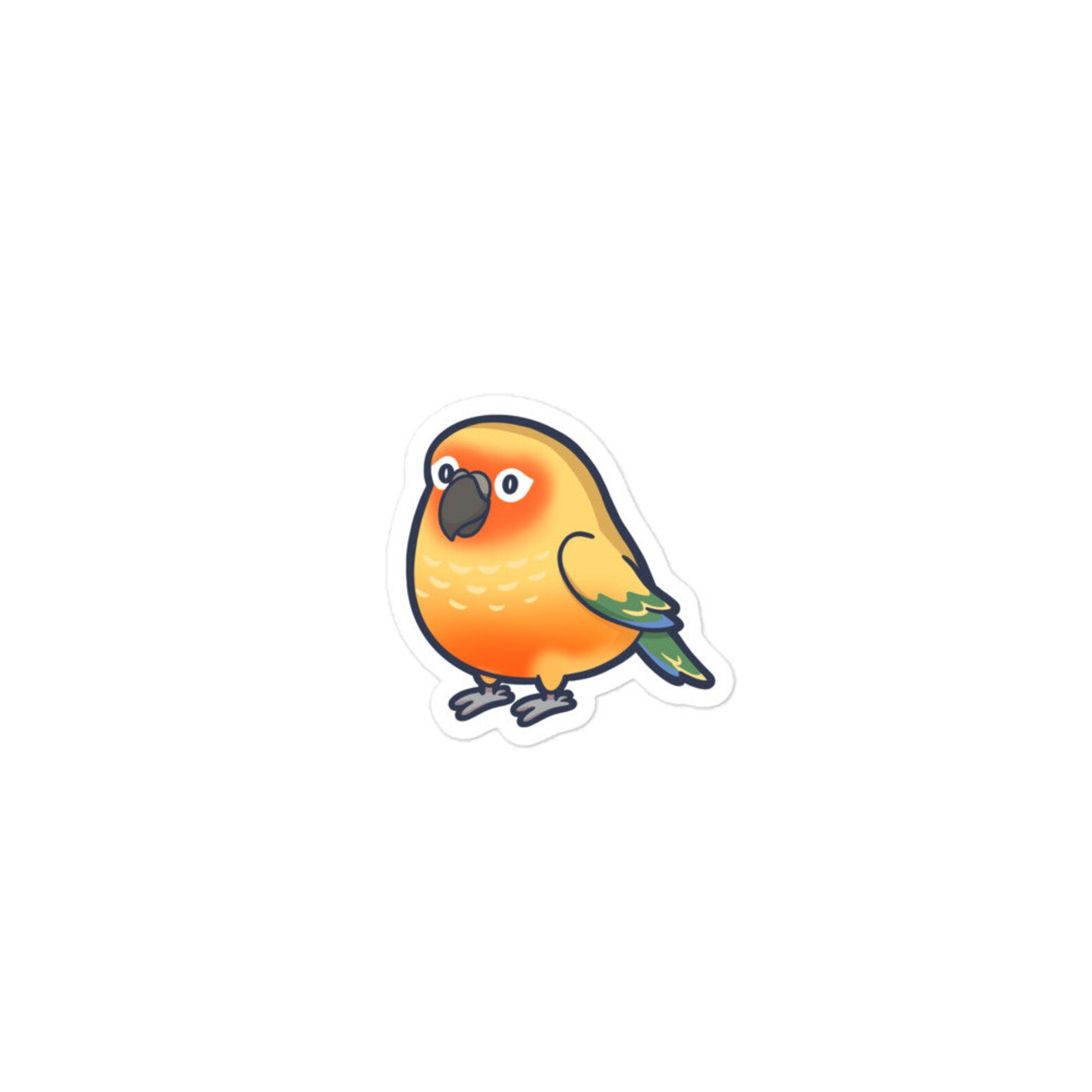Chubby Sun Conure Sticker Parrot Chibi Kawaii Cute Cartoon - Etsy