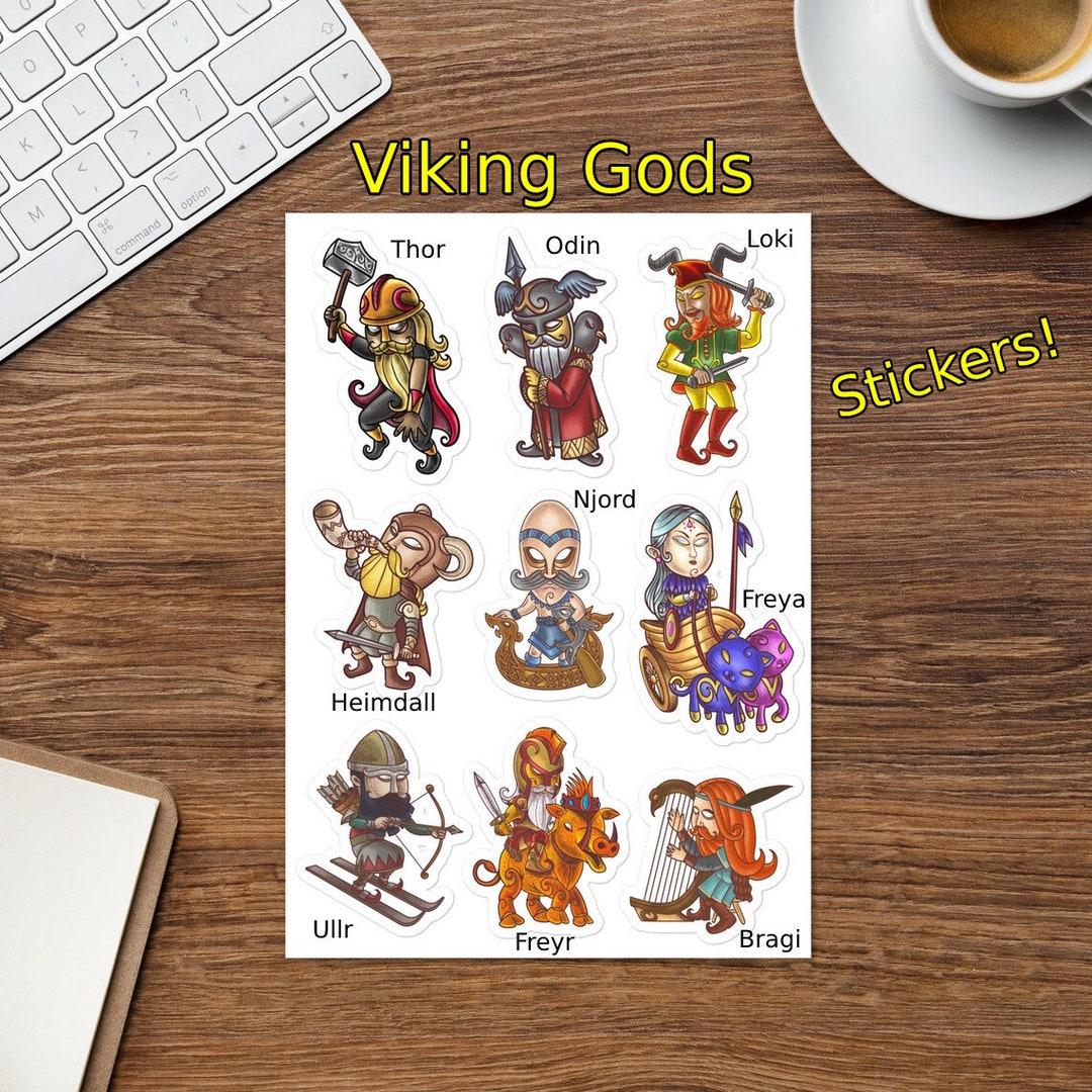 Viking Mythology Sticker Collection Norse Asatro Gods Sheet - Etsy
