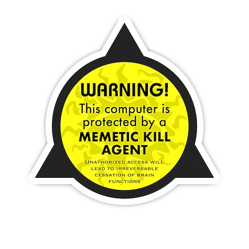 SCP Warning Sticker Memetic Kill Agent Protection for Your - Etsy