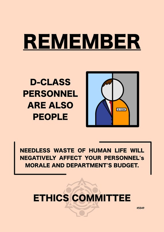 SCP Poster Remember: D-class Are Also People - Etsy