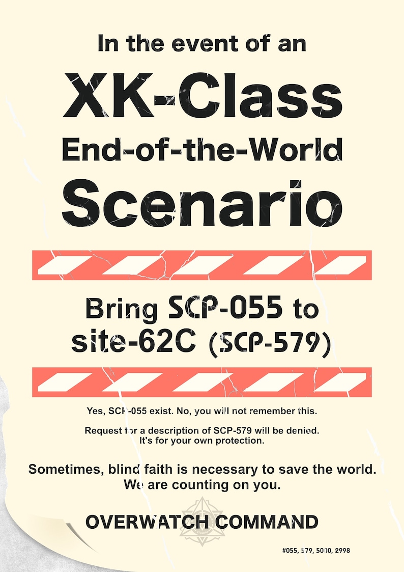 SCP Warning Poster in the Event of an XK Class - Etsy Ireland