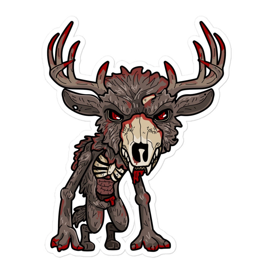 Cute Cryptid Wendigo Sticker Chibi Kawaii Cartoon Art Design - Etsy