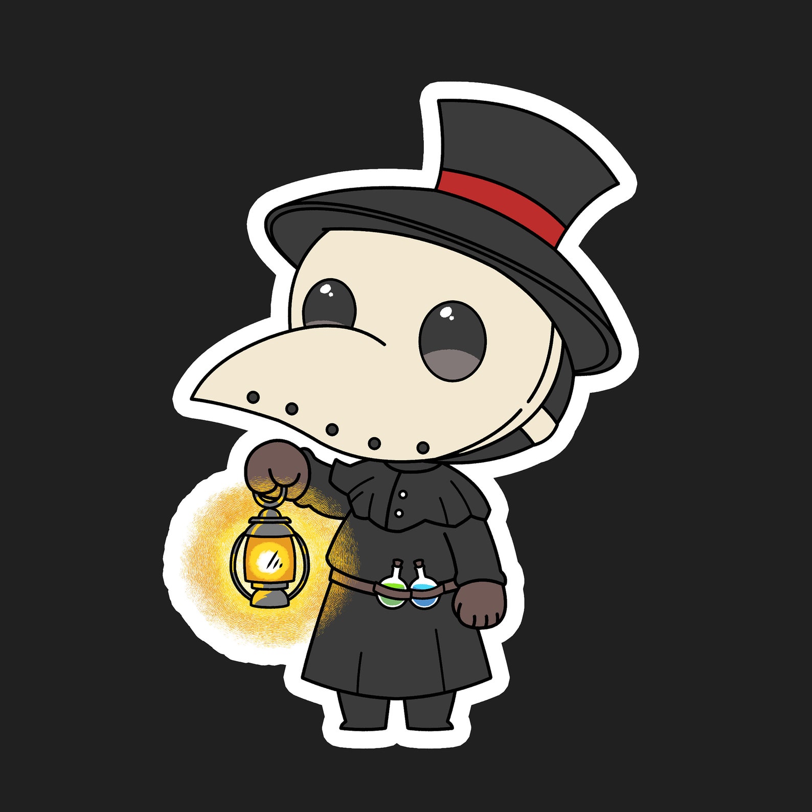 Cute Chibi Chubby Plague Doctor Sticker | Etsy