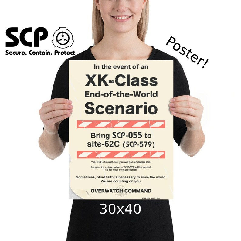 SCP Warning Poster in the Event of an XK Class - Etsy Ireland