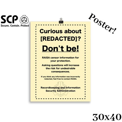 SCP Poster Remember: D-class Are Also People - Etsy