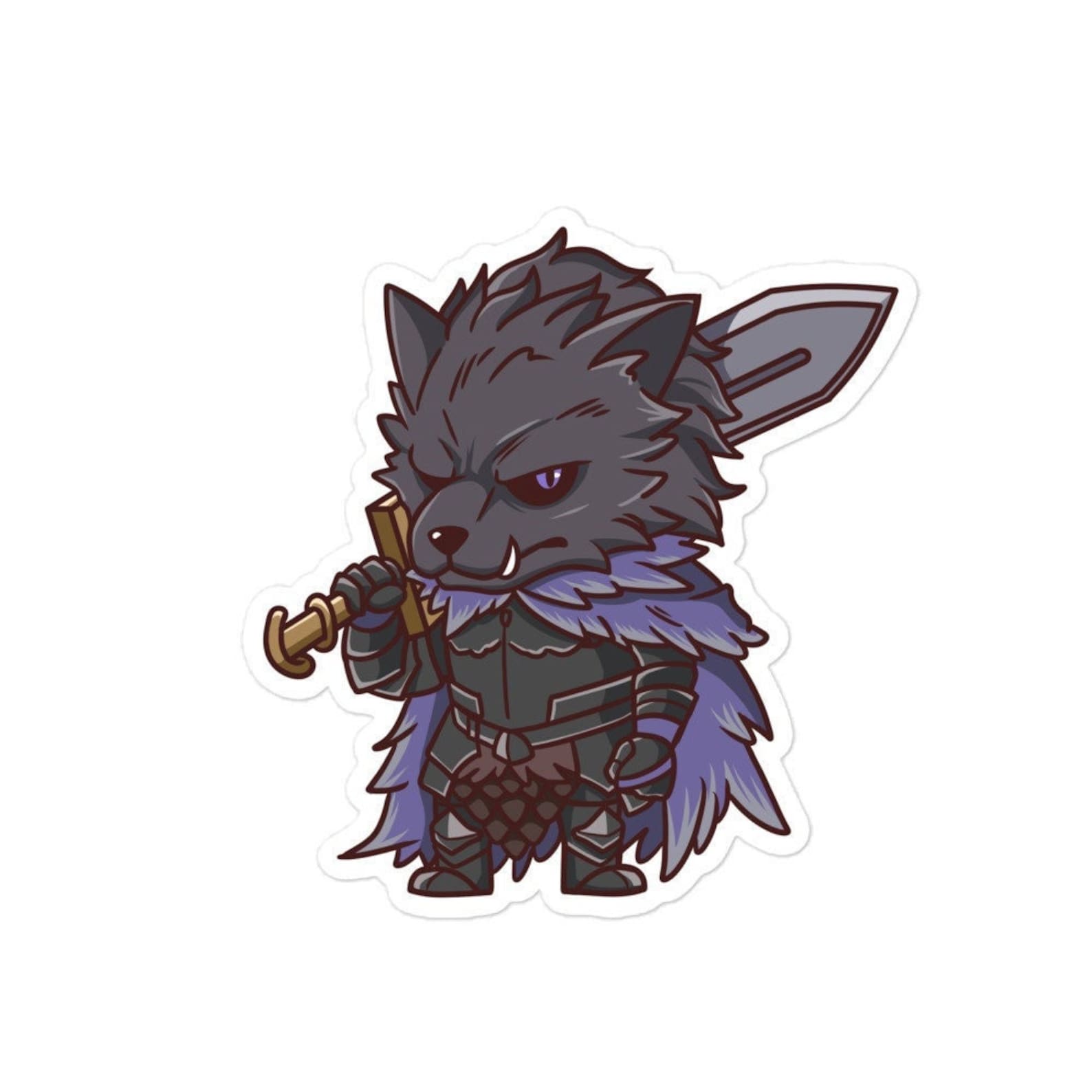 Elden Ring Blaidd Sticker Chibi Cute Cartoon Art Design - Etsy