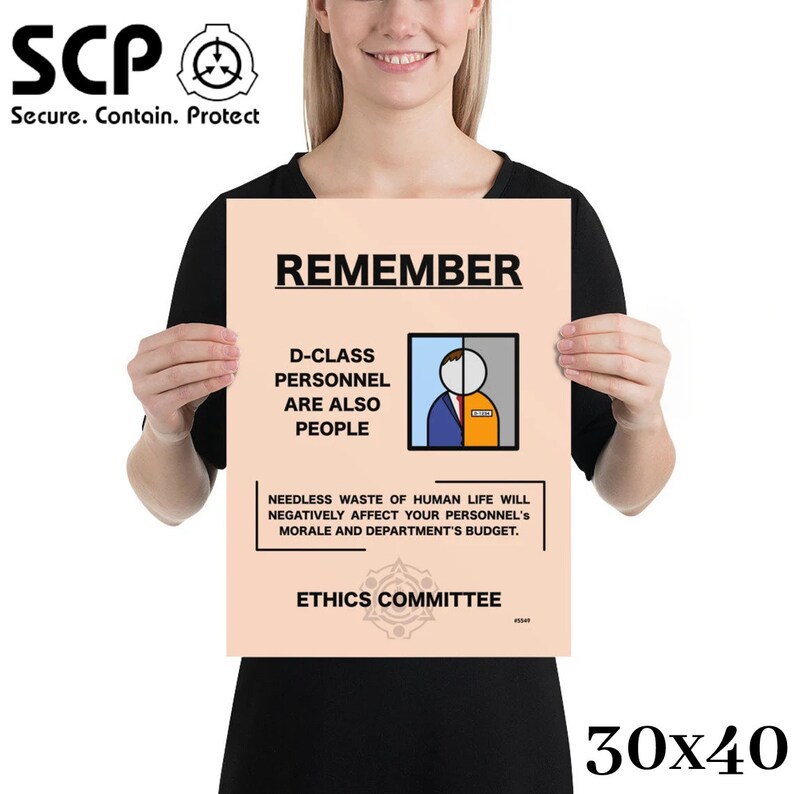 SCP Poster Remember: D-class Are Also People - Etsy