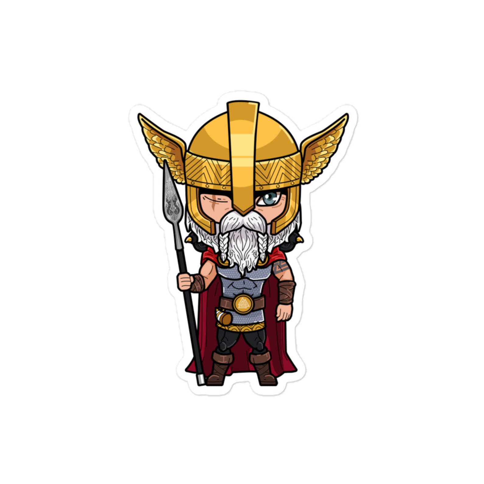 Odin Sticker Chibi Kawaii Cute Cartoon Art Design | Etsy