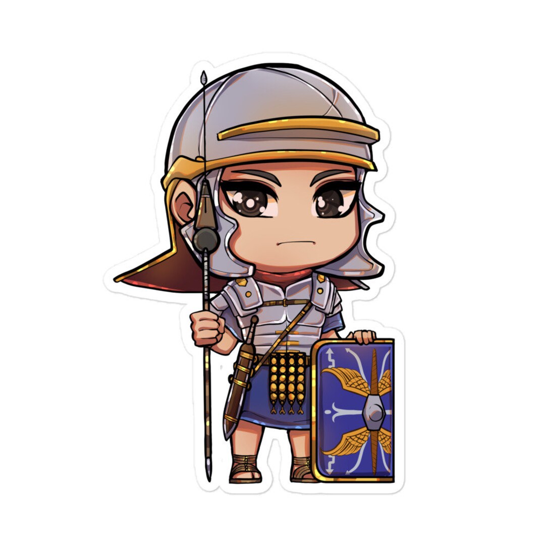Cute Blue Roman Empire Legionary Sticker Soldier Warrior History Italy ...