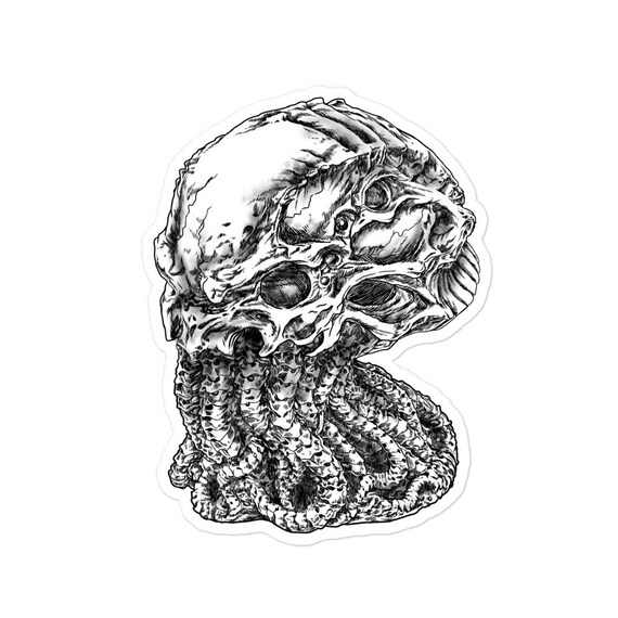 Cthulhu Skull Sticker Lovecraft Cosmic Horror Eldritch - Etsy