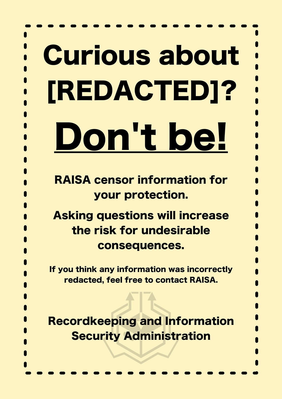 Scp Poster Curious About Redacted Scp Foundation Etsy