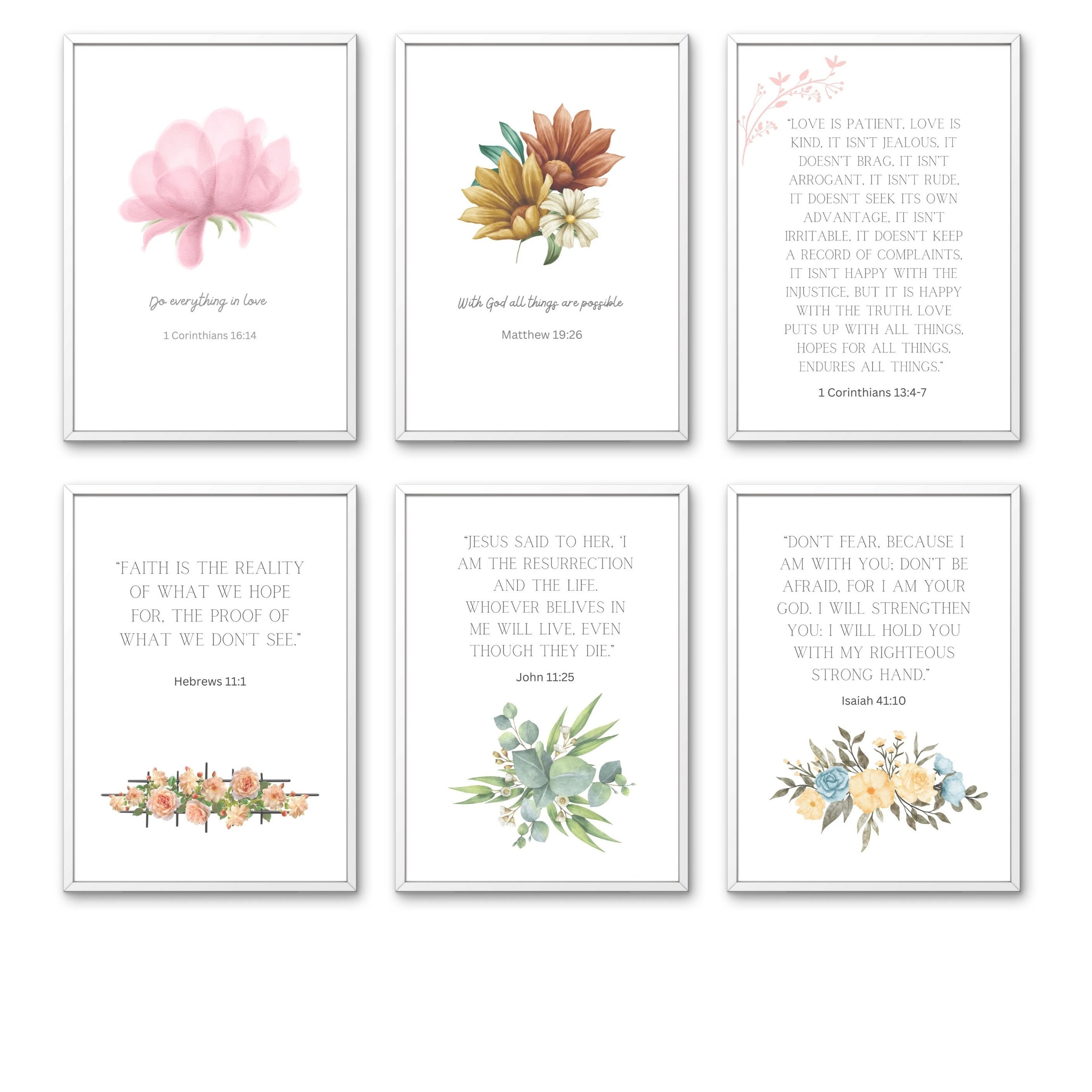 Bible Verse Printable, Flower Bible Verse Printable, Christian Wall Art ...