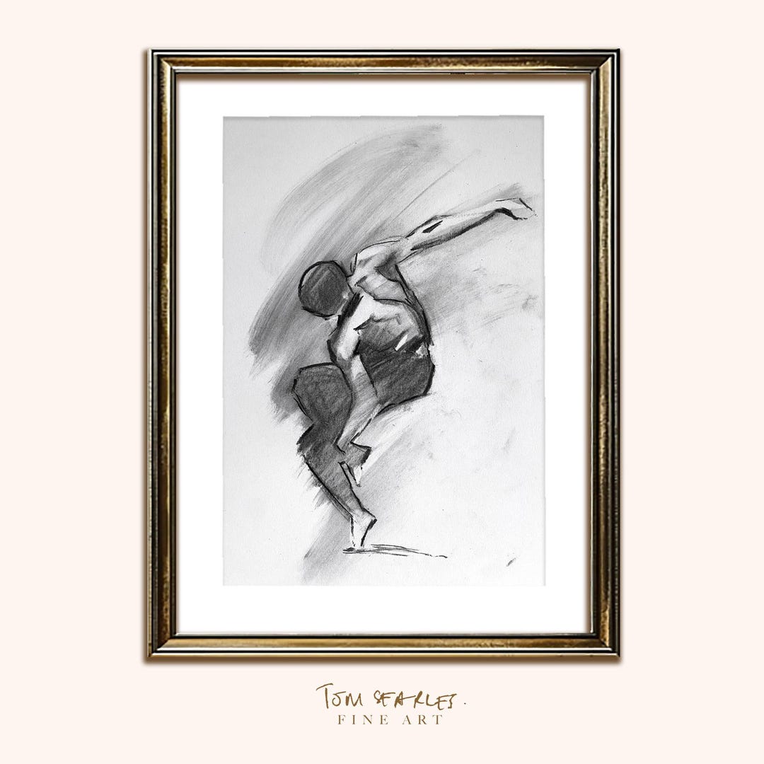 A2 Charcoal Figure Drawing Print – Contemporary Figurative Wall Art ...