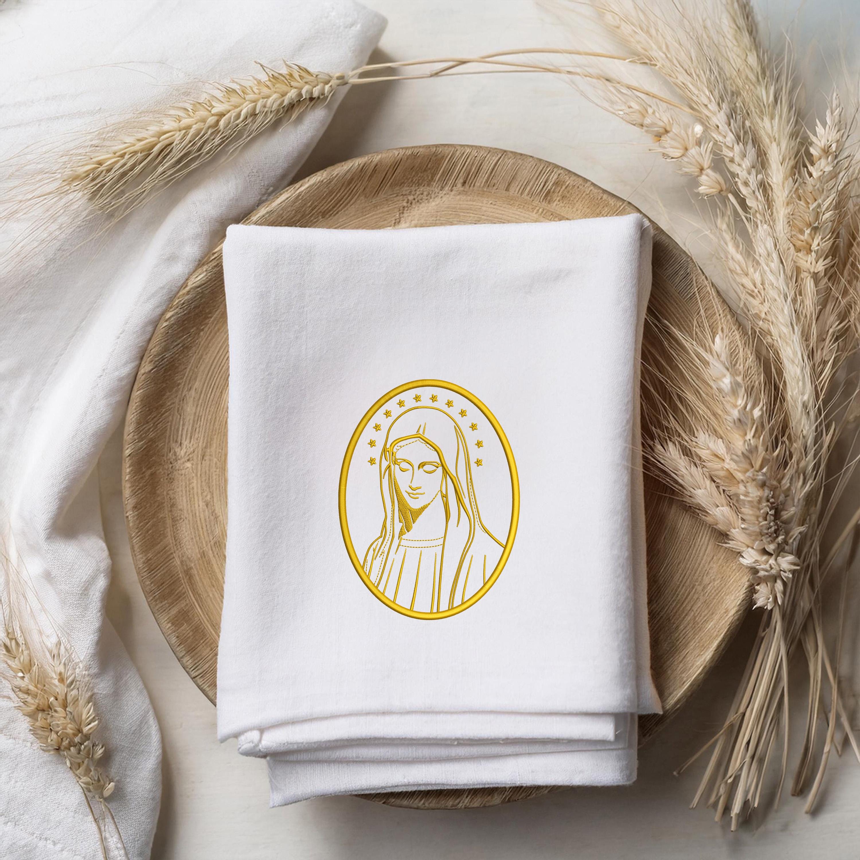 Religious Embroidery Designs: Holy Spirit, Virgin Mary, and Chalice ...