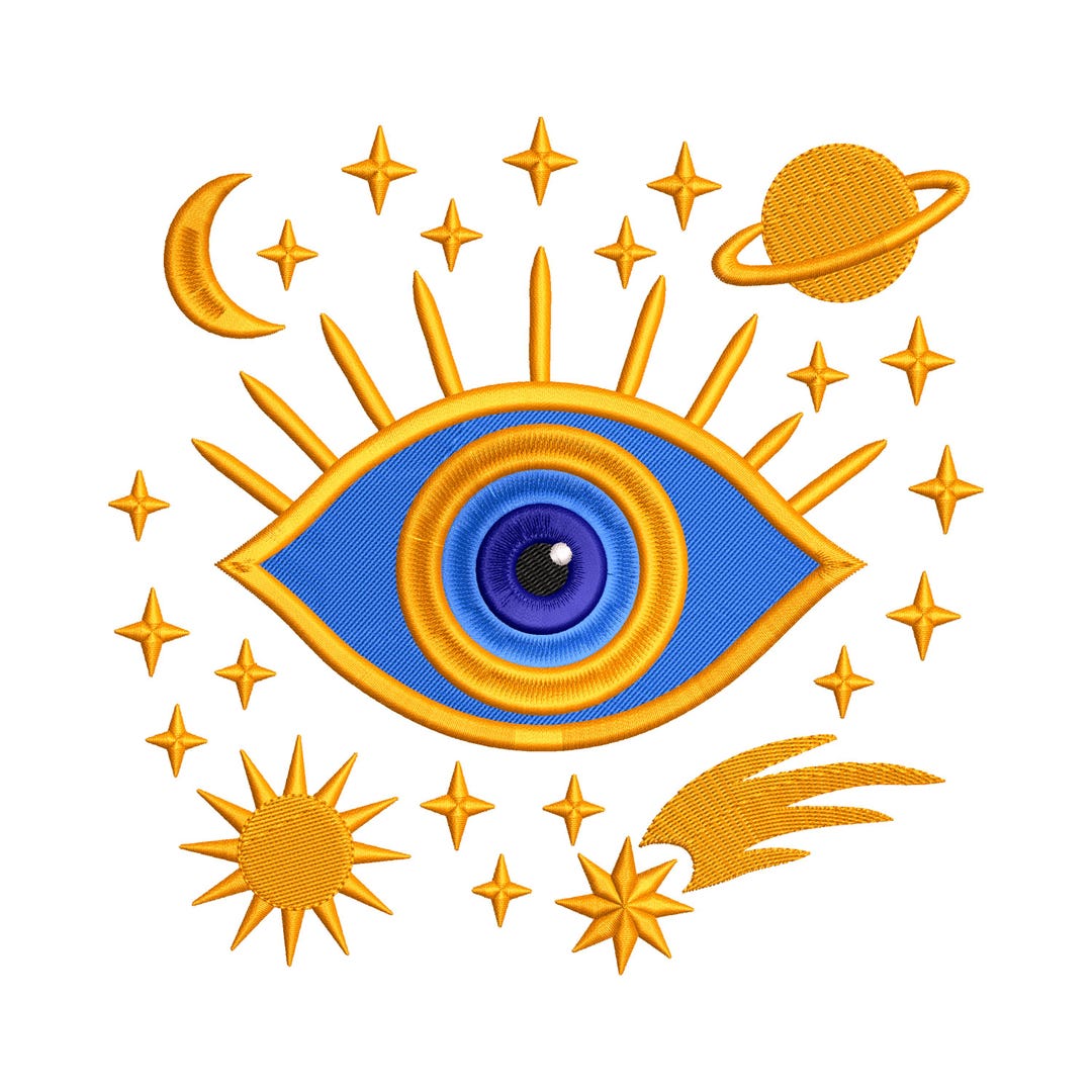 Celestial Evil Eye Digital Embroidery Design, 4 Sizes - Etsy