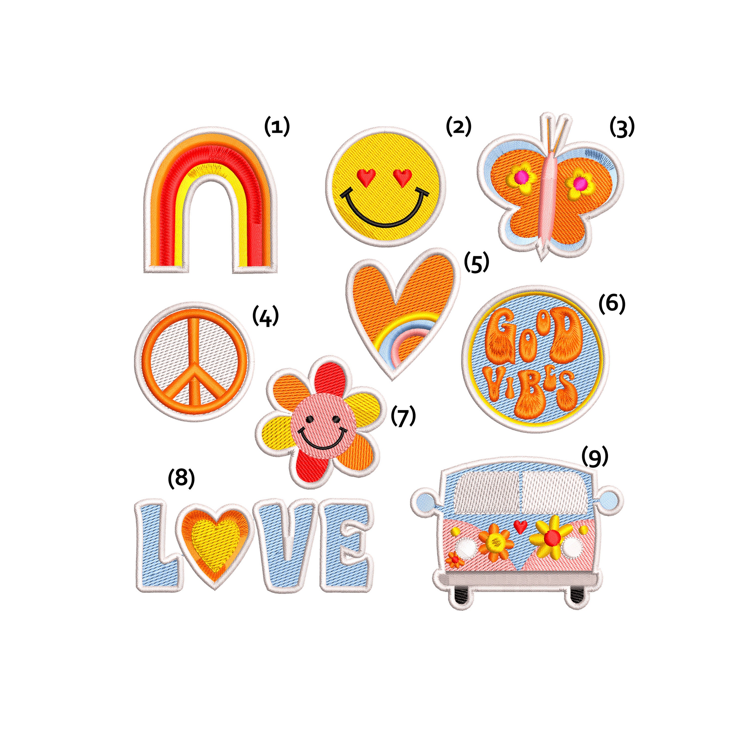 Retro Embroidery Designs Collection 9 Designs for Embroidery Machine - Etsy