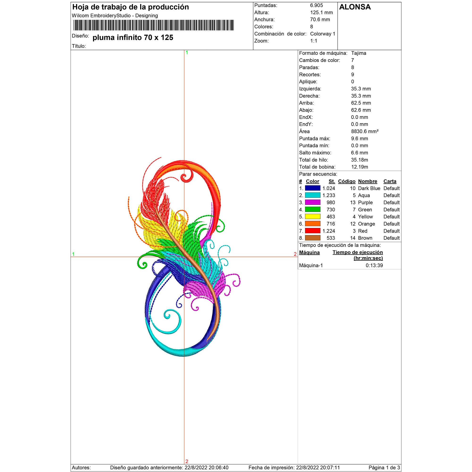 Infinity Feather Embroidery Design, Infinity Symbol, Rainbow Feather ...