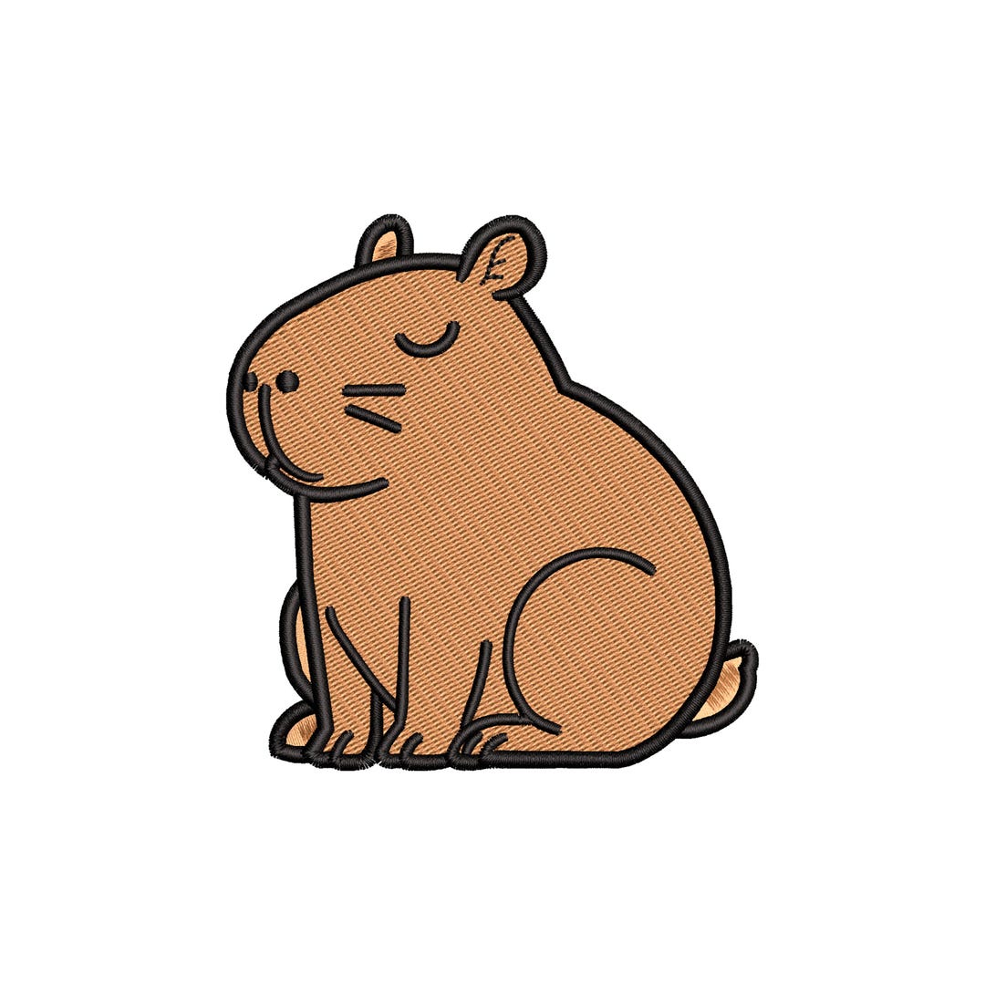 Capybara Digital Embroidery Design Three Sizes patch Friendly - Etsy