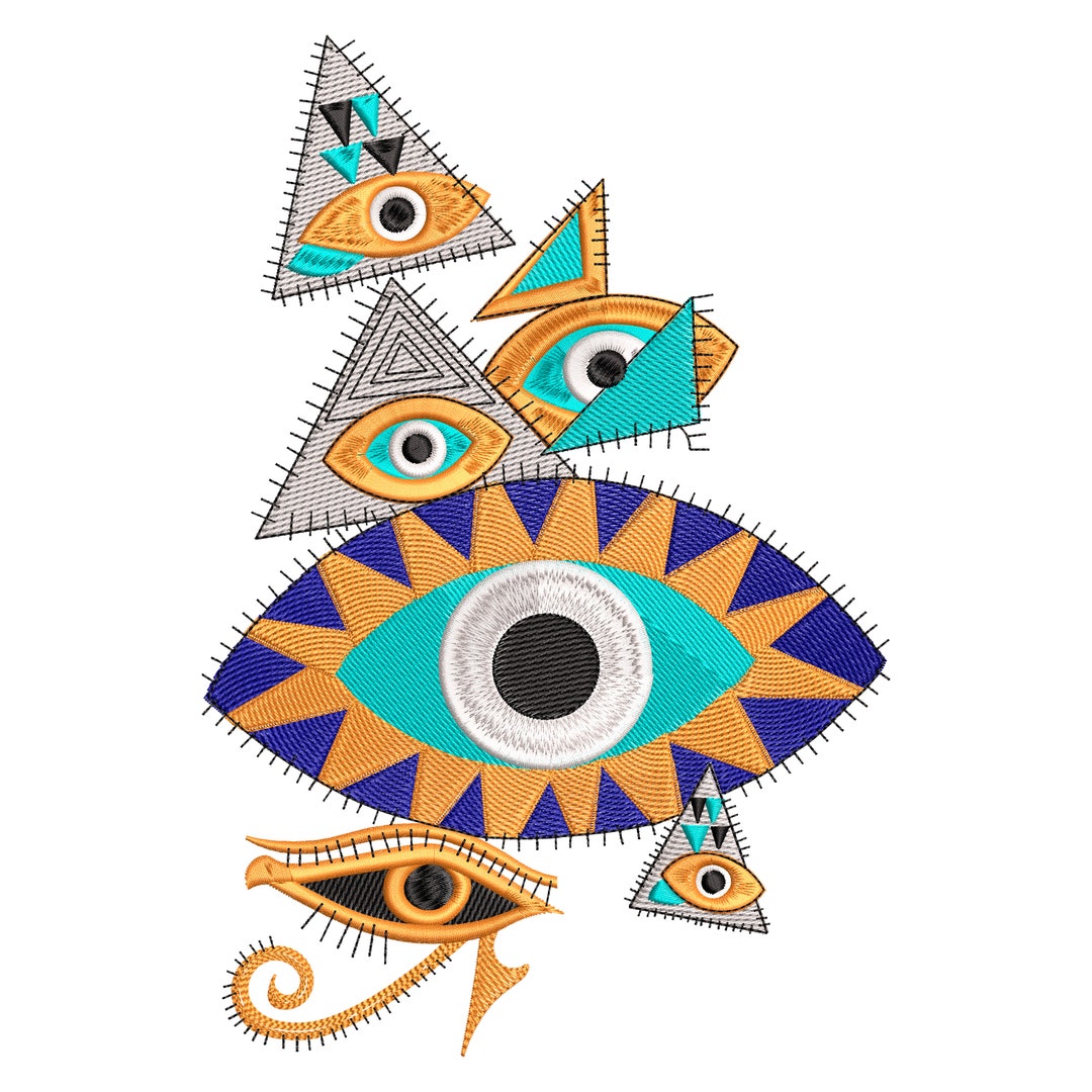 Turkish Eye Embroidery Design 3 Measurements for Embroidery Machine - Etsy