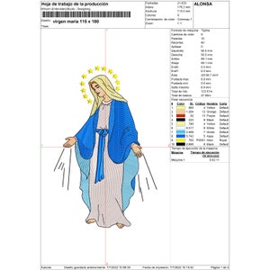 Embroidery Design Virgin Mary, Mother Mary, Catholic Church, for ...