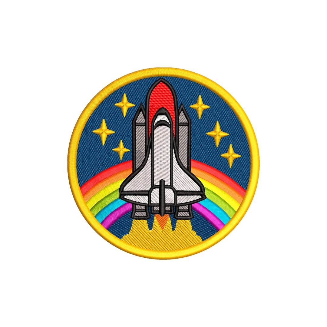Spaceship Machine Embroidery Design, 2 Versions, 4 Sizes Each - Etsy