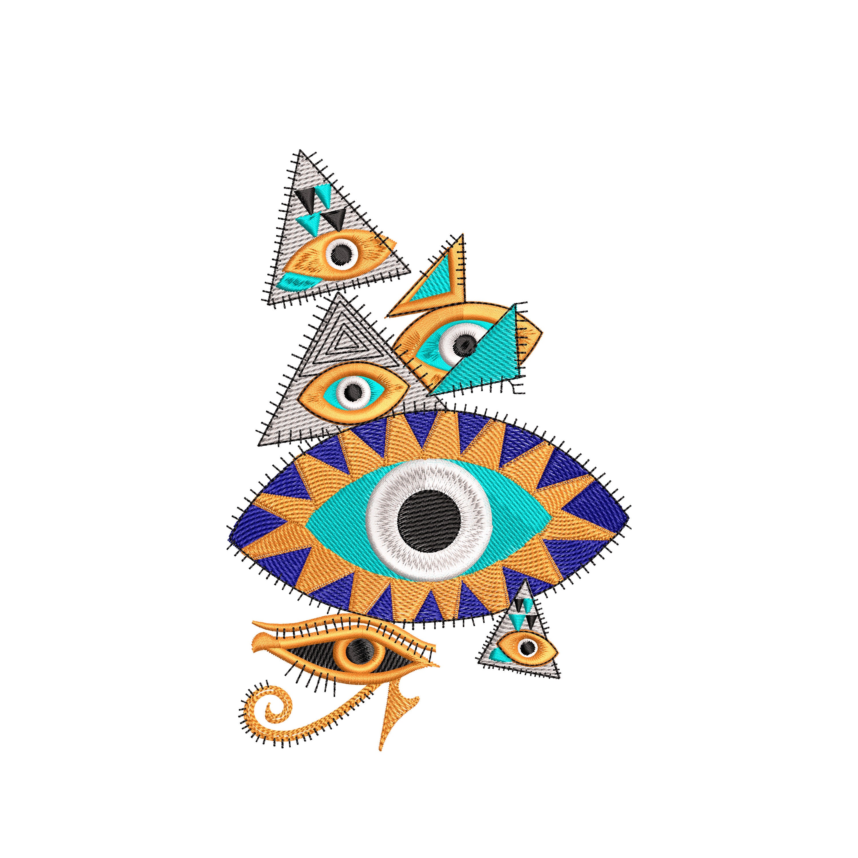 Turkish Eye Embroidery Design 3 Measurements for Embroidery Machine - Etsy