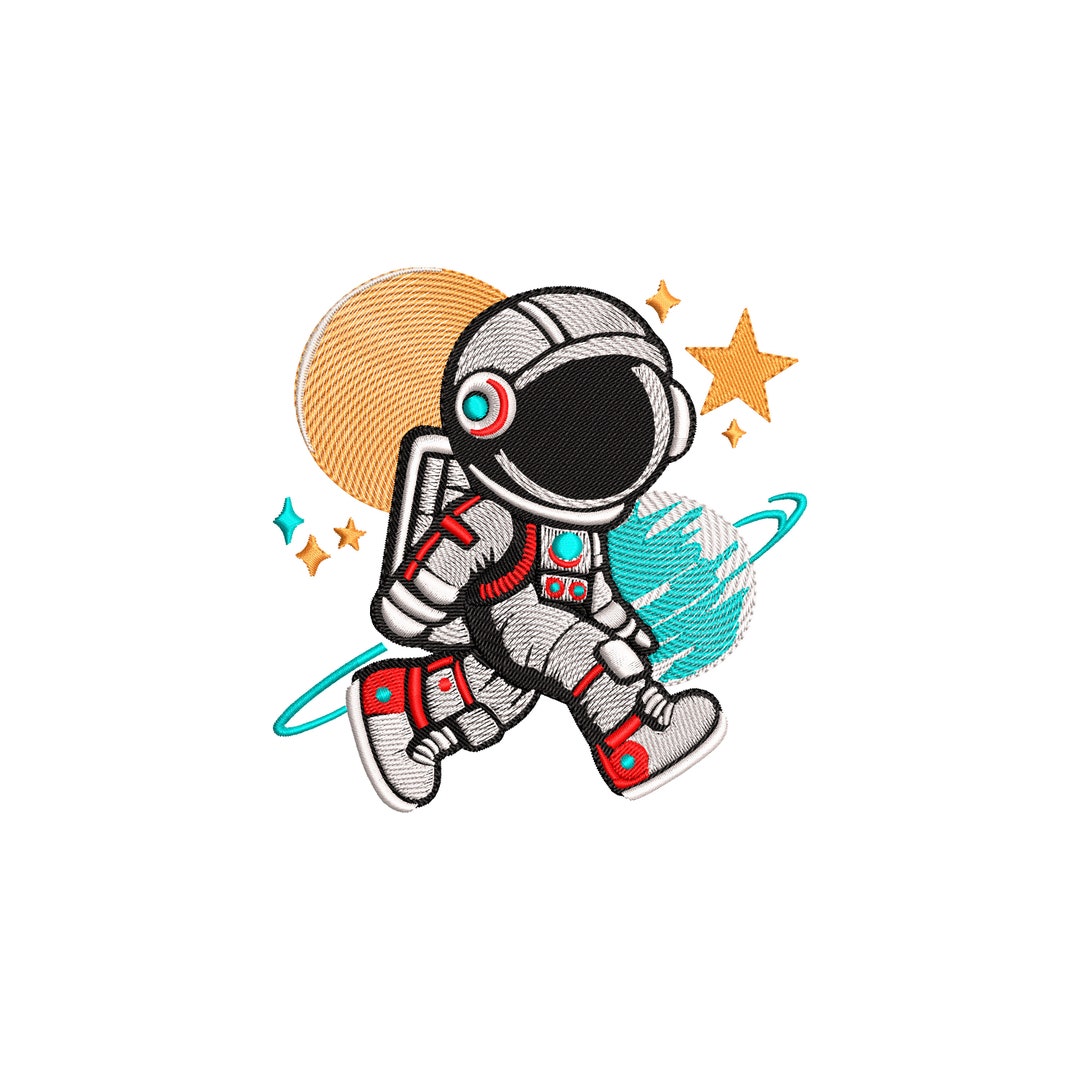 Astronaut Machine Embroidery Design, 4 Sizes - Etsy