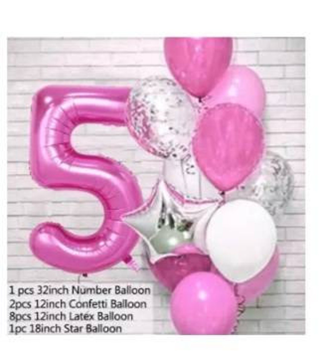 Foil Birthday Balloon Number Globos Decorations Latex Balloon Confetti ...