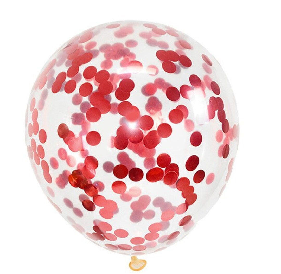 Red Glitter Confetti Latex Balloons - Etsy