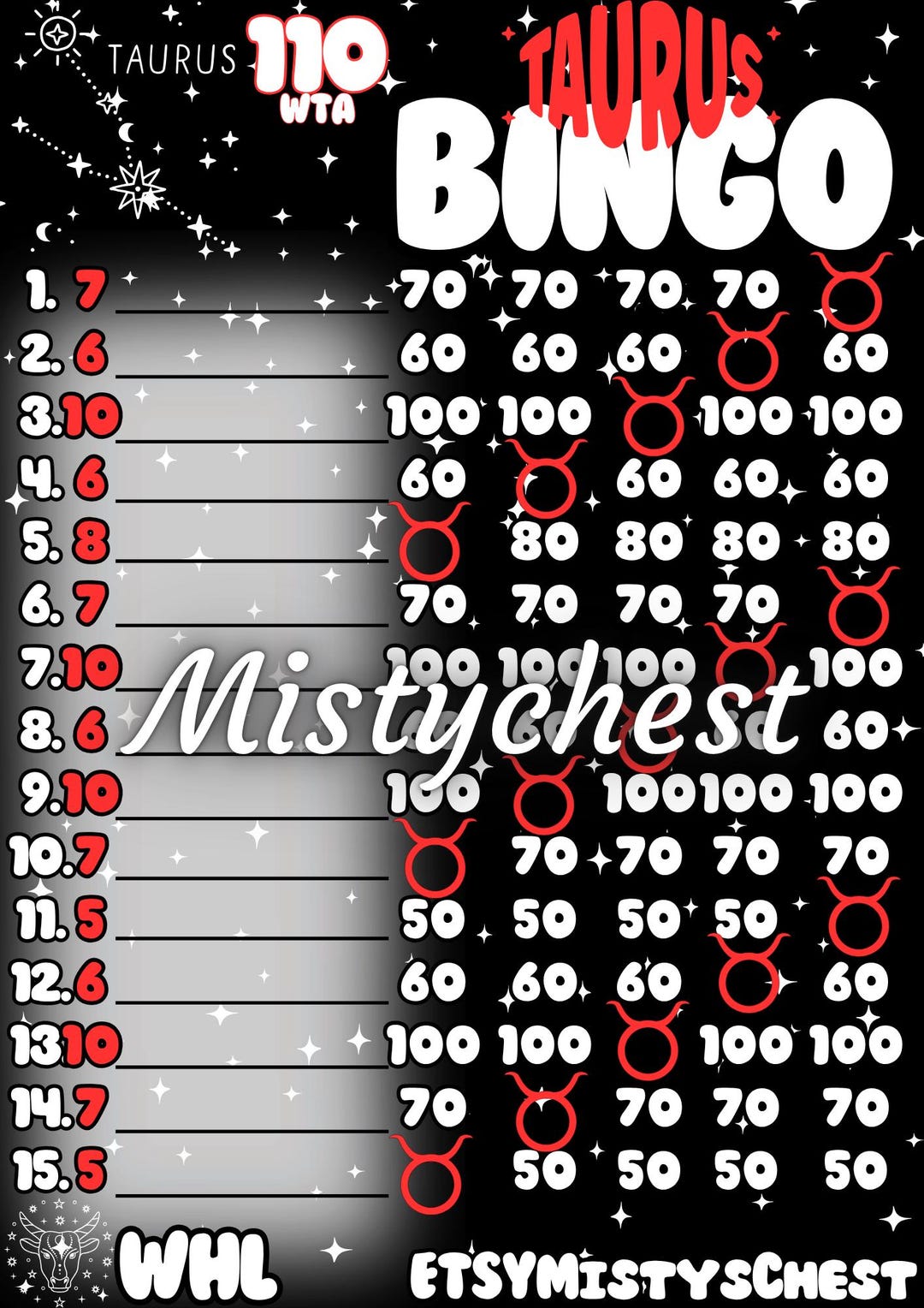 Taurus Bingo Game - Etsy