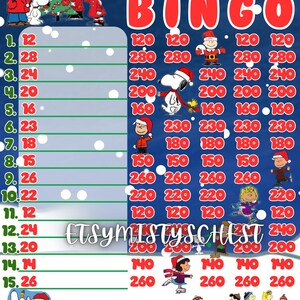 Charlie Brown Christmas Bingo Boards 300 WTA - Etsy