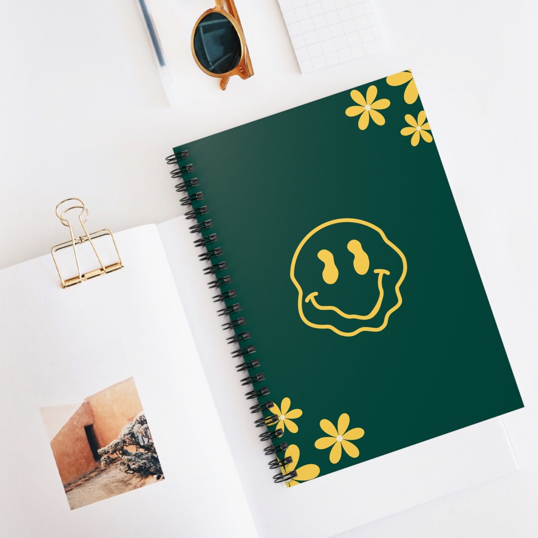 Smiley Flower Spiral Notebook Ruled Line - Etsy