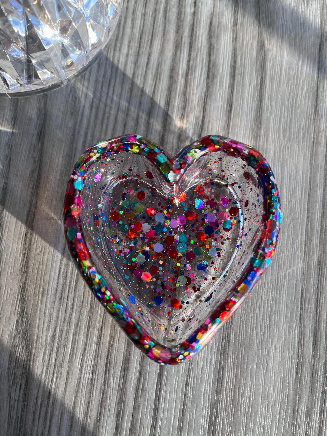 Heart Shaped Ring Dish | Epoxy Resin Jewelry Trinket Dish | Gift for ...