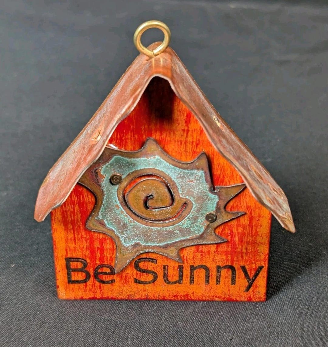 Handmade Be Sunny Copper Cutouts Wood House Shaped Ornament Magnet - Etsy